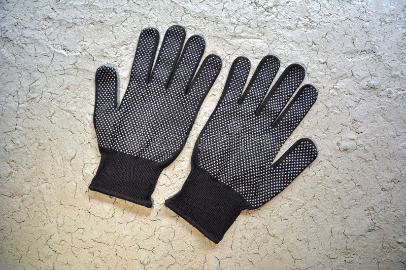Black Woolen Gloves on White Background Stock Photo - Image of working ...