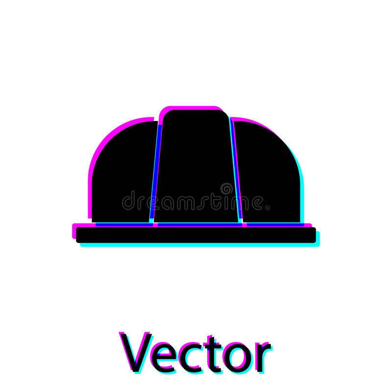 Black Worker Safety Helmet Icon Isolated on White Background. Insurance ...
