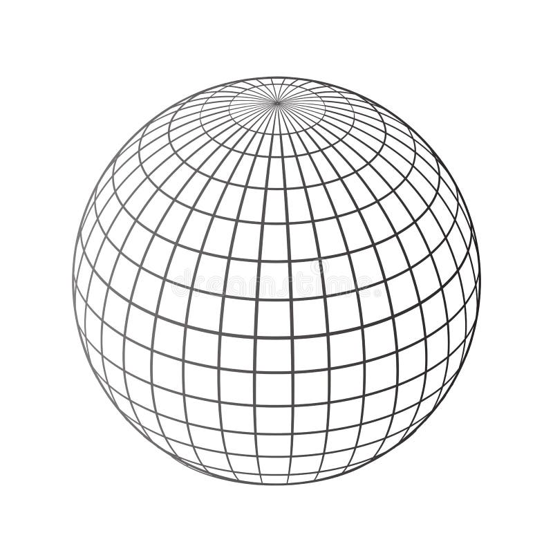 World Map with Set of Globes Linear Icons and Different Sides. Design ...