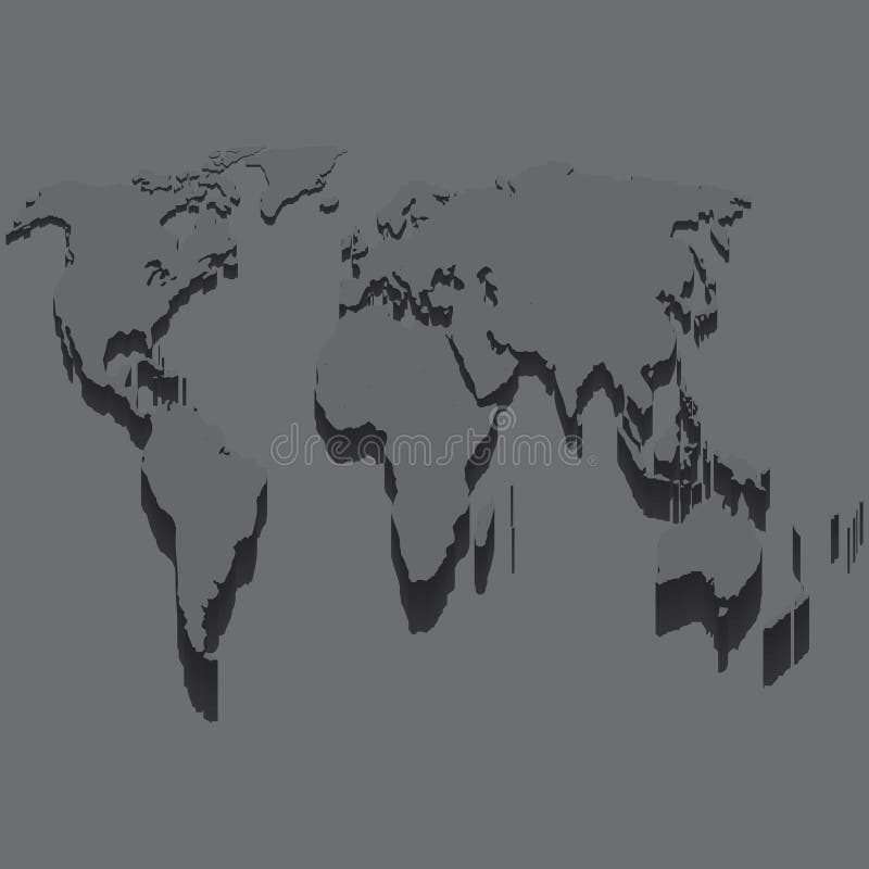 Black World Map Illustration . Stock Vector - Illustration of africa ...