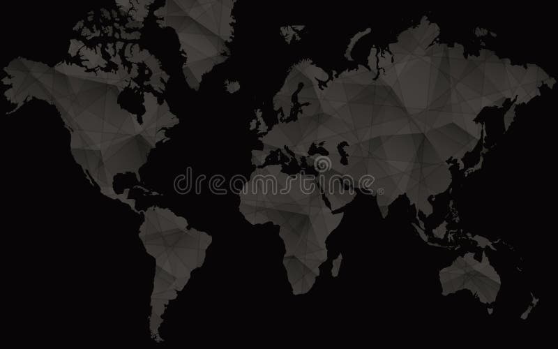 Black World Map for Infographics. Abstract Vector Map Stock Vector ...
