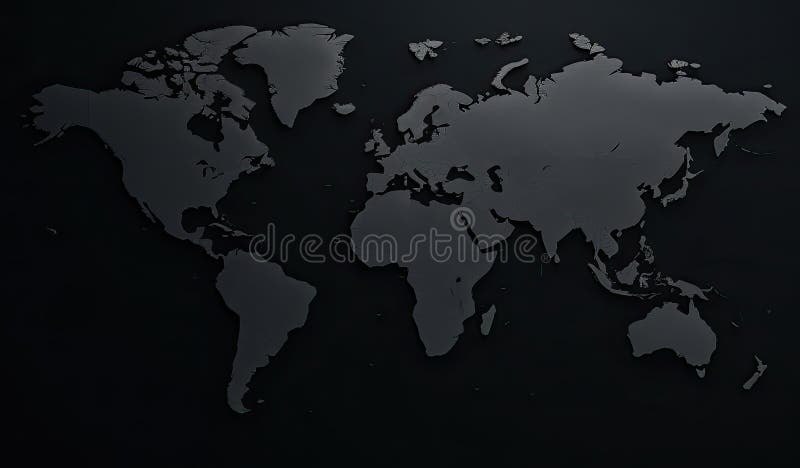 Black World Map on a White Background Stock Illustration - Illustration ... Black World Map on a White Background Stock Illustration - Illustration ...