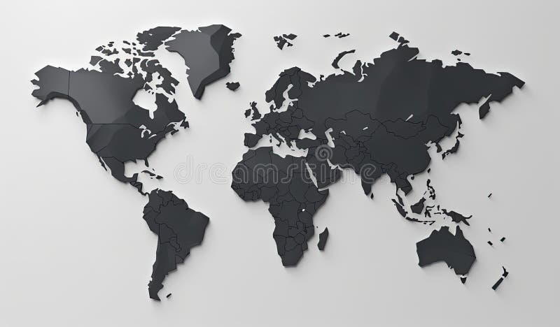 Black World Map on a White Background Stock Illustration - Illustration ... Black World Map on a White Background Stock Illustration - Illustration ...