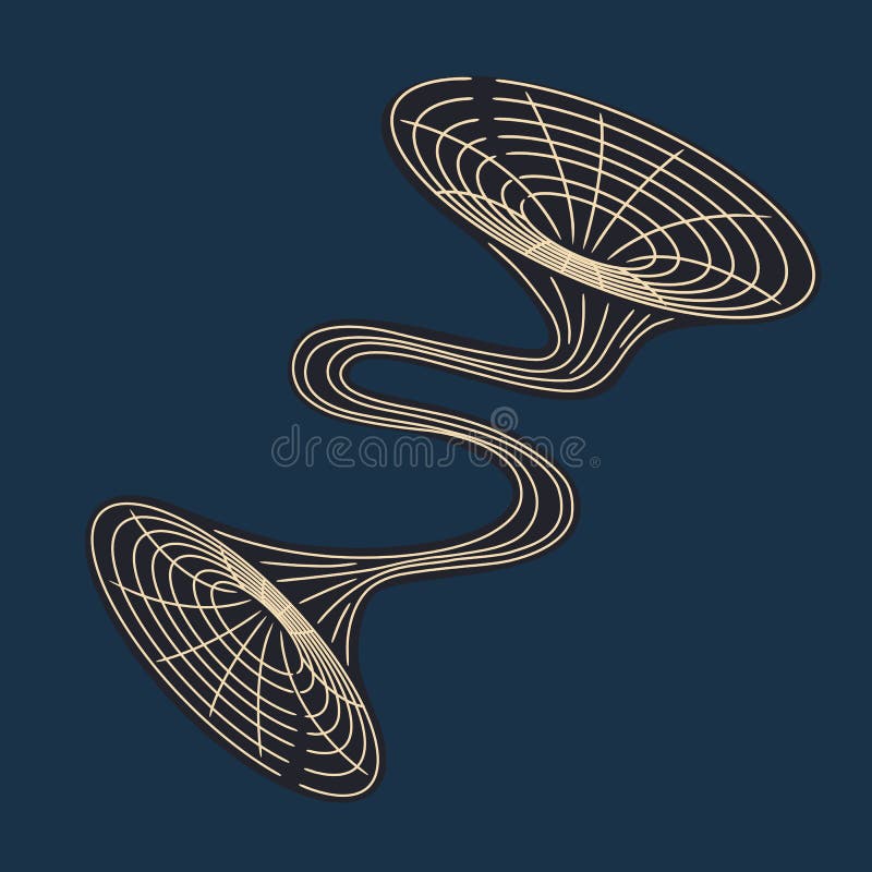 Black Wormhole with White Isolated Lines. Vector Stock Vector ...