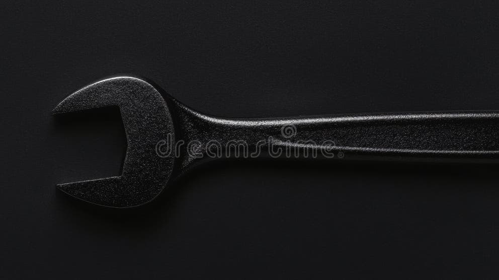 A Black Wrench with a Curved Handle and a Square Opening. Stock Photo ...