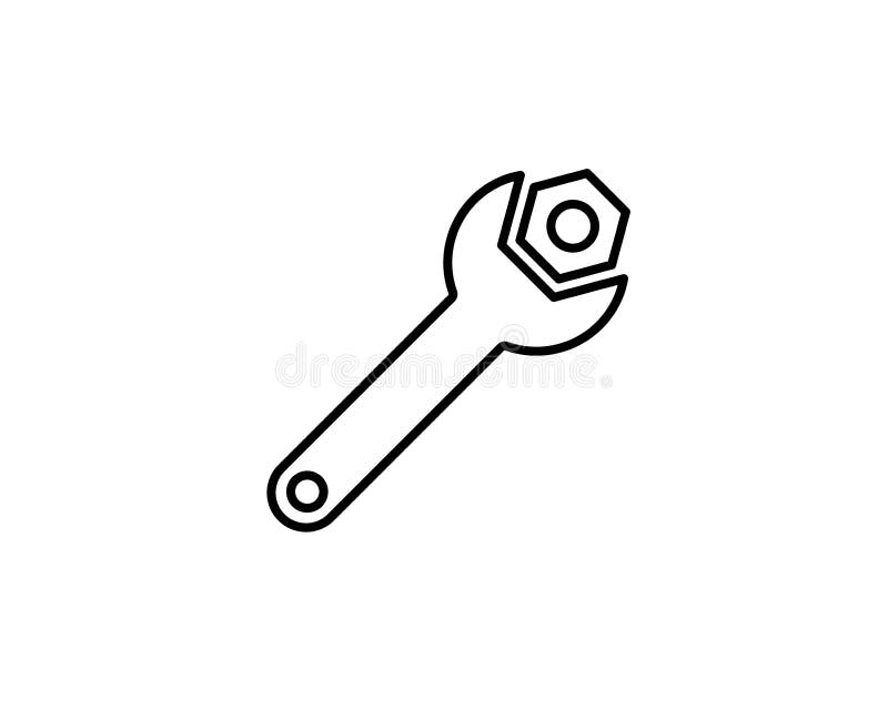 Nut Spanner Icon White Stock Illustrations – 633 Nut Spanner Icon White ...