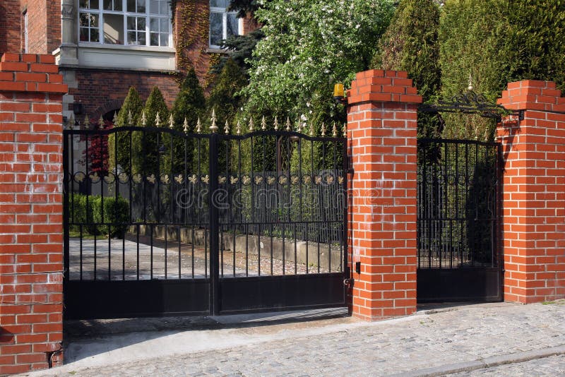Black wrought gate stock image. Image of home, decorative - 40248313