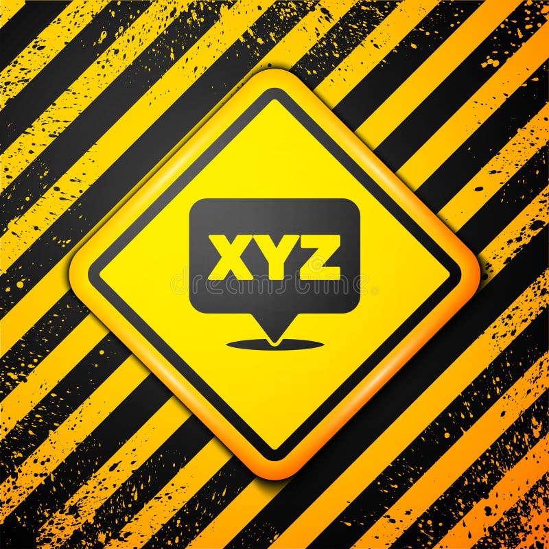 Black XYZ Coordinate System Icon Isolated on Yellow Background. XYZ ...