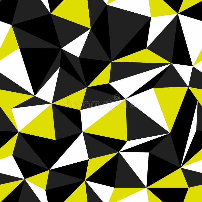 Black and Yellow Colors Triangle Seamless Pattern Stock Vector ...