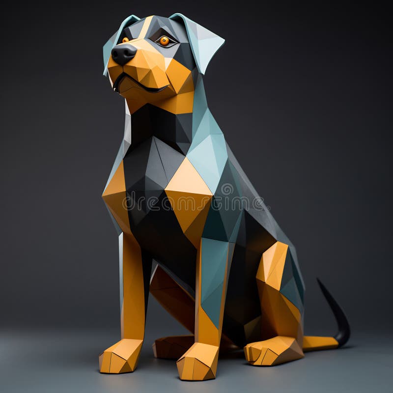 Black and Yellow Dog Sitting on Table Stock Image - Image of canine ...