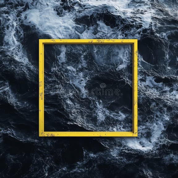 Black and Yellow Frame on a Dark Background. 3d Rendering Stock ...