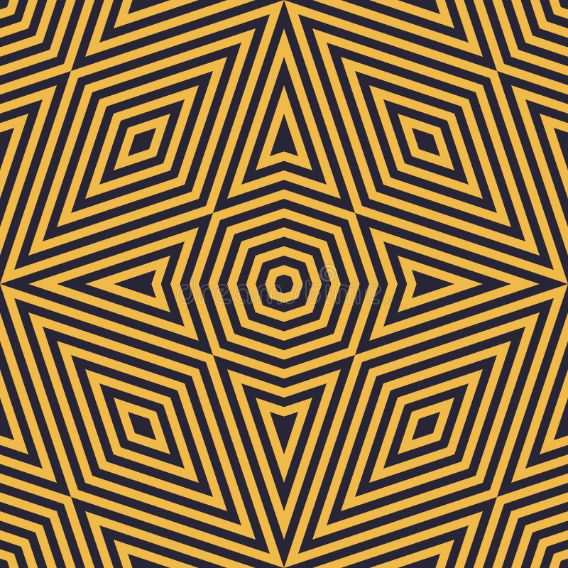 Black and Yellow Geometric Lines Seamless Pattern. Stylish Vector ...