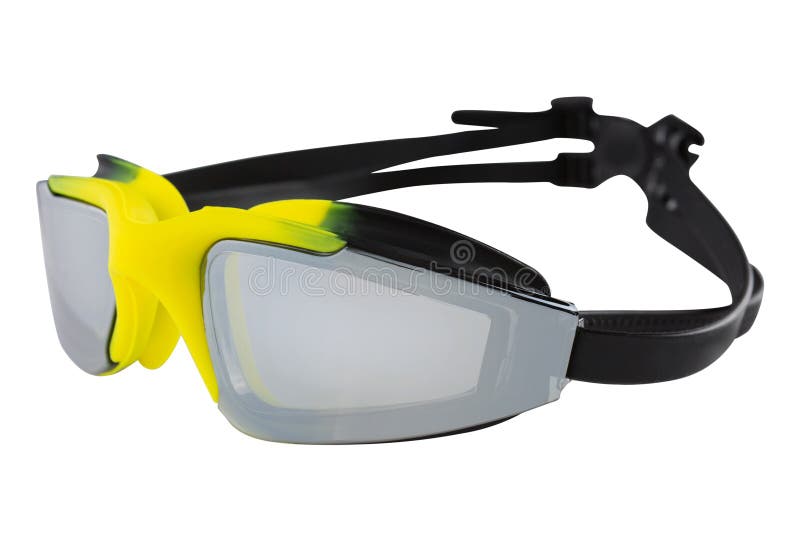 Black and Yellow Goggles for Swimming in the Pool or in the Sea, with ...