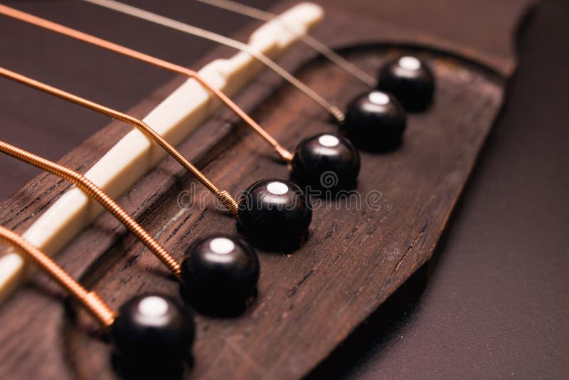 Black and Yellow Guitar Strings Closeup Macro Photography Stock Photo ...