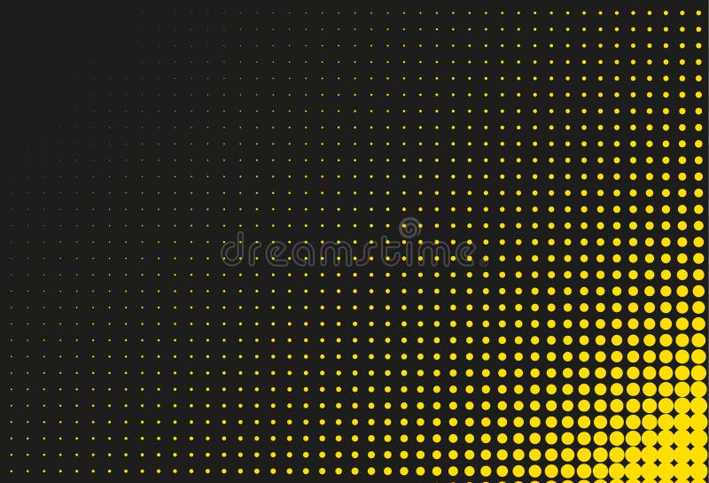 Yellow and Black Halftone Panel. Bright Dotted Pattern. Background with ...