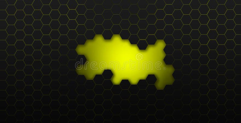 Black and Yellow Hexagons Modern Background Stock Illustration ...