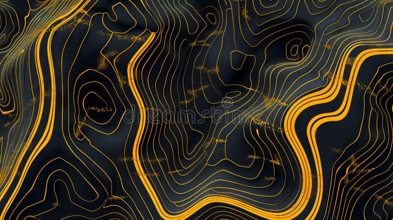 A Black and Yellow Map with Lines Stock Image - Image of pattern ...