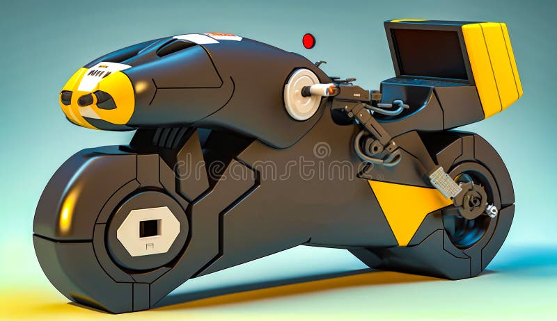 Black and Yellow Motorcycle with Yellow Wheels. Generative AI Stock ...