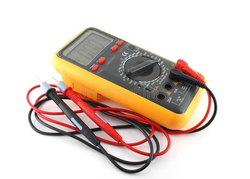 Multimeter with cables stock image. Image of cable, battery - 17271975