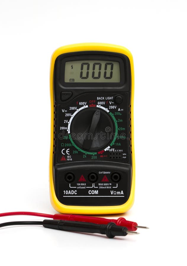 Black, Yellow Multimeter Isolated on White Background Stock Photo ...