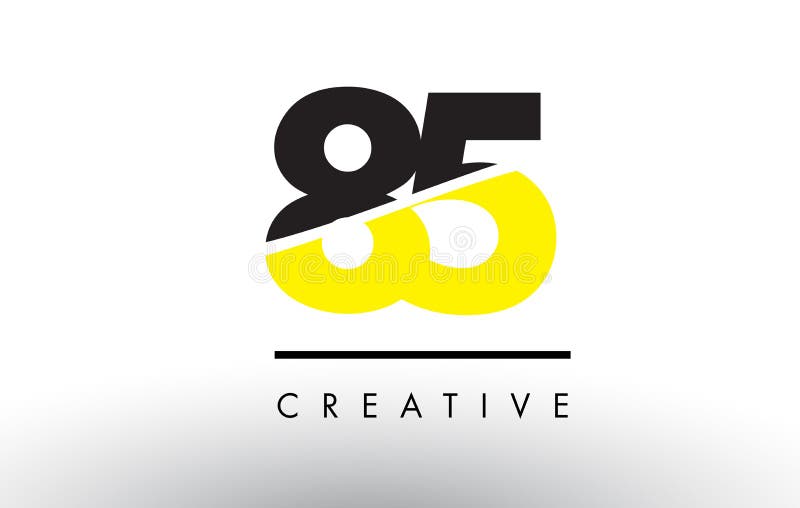 85 Black and Yellow Number Logo Design. Stock Vector - Illustration of ...