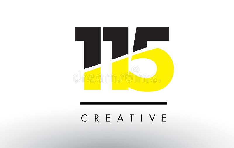 115 Black and Yellow Number Logo Design. Stock Vector - Illustration of ...