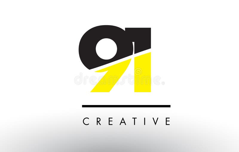 91 Black and Yellow Number Logo Design. Stock Vector - Illustration of ...