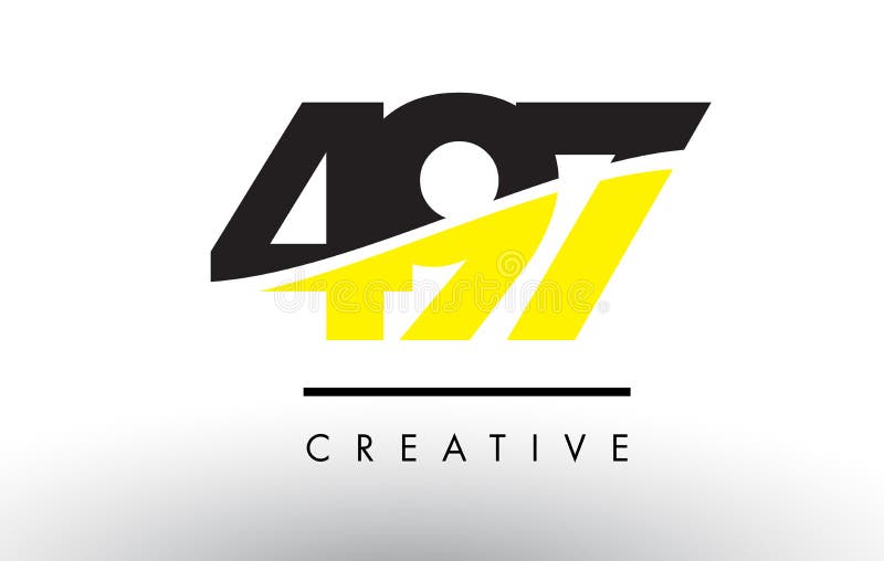 497 Black and Yellow Number Logo Design. Stock Vector - Illustration of ...