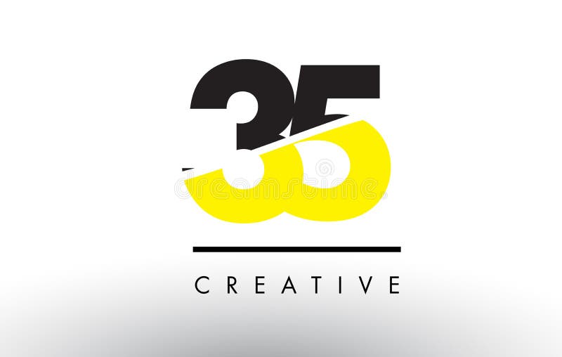35 Black and Yellow Number Logo Design. Stock Vector - Illustration of ...