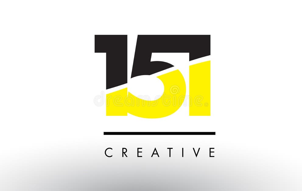 151 Black and Yellow Number Logo Design. Stock Vector - Illustration of ...