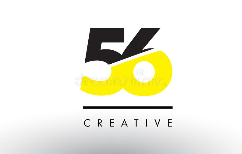 56 Black and Yellow Number Logo Design. Stock Vector - Illustration of ...