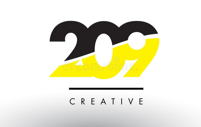 209 Black and Yellow Number Logo Design. Stock Vector - Illustration of ...