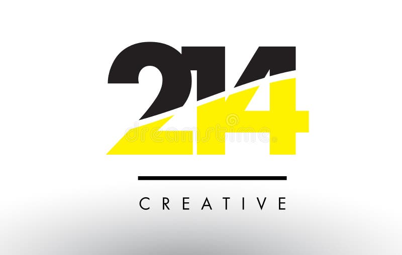 214 Black and Yellow Number Logo Design. Stock Vector - Illustration of ...