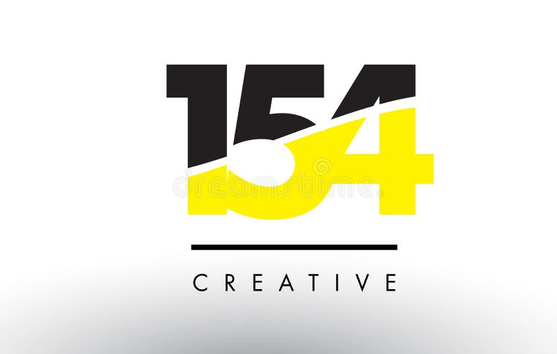 154 Black and Yellow Number Logo Design. Stock Vector - Illustration of ...