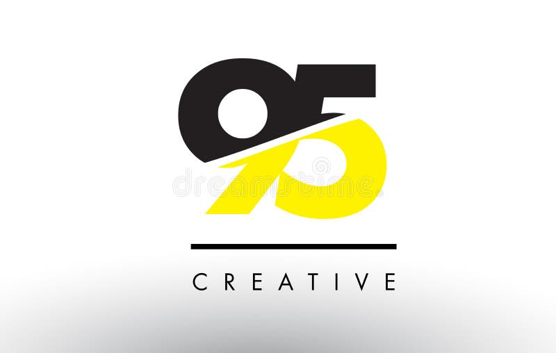 95 Black and Yellow Number Logo Design. Stock Vector - Illustration of ...
