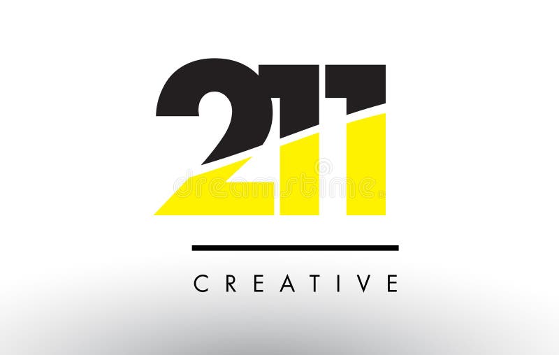 211 Black and Yellow Number Logo Design. Stock Vector - Illustration of ...