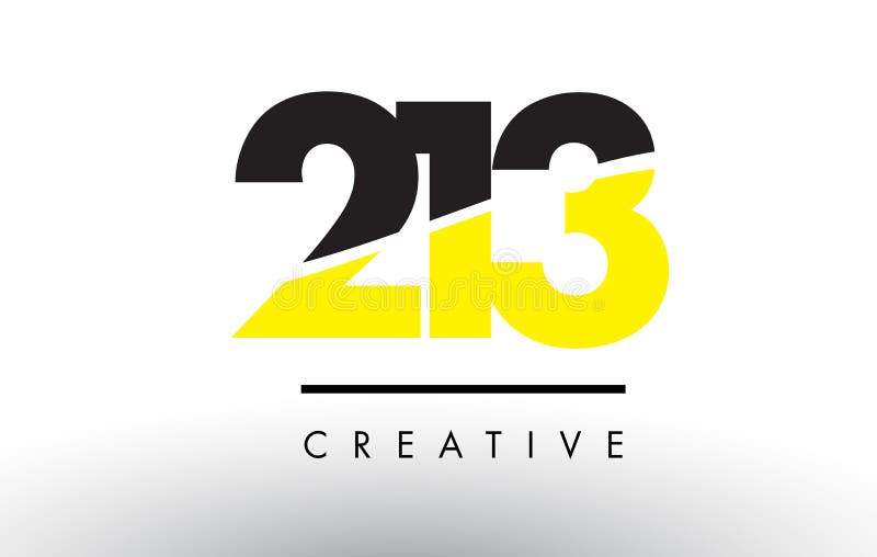 213 Black and Yellow Number Logo Design. Stock Vector - Illustration of ...