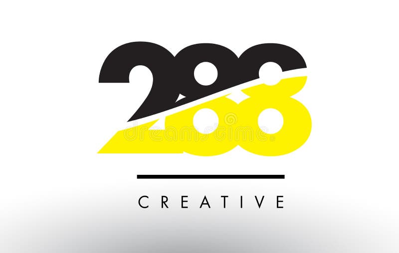 288 Black and Yellow Number Logo Design. Stock Vector - Illustration of ...