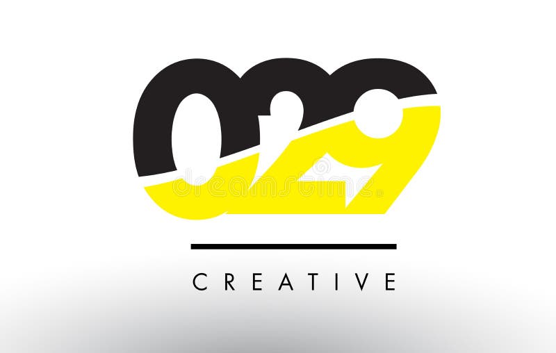 029 Black and Yellow Number Logo Design. Stock Vector - Illustration of ...
