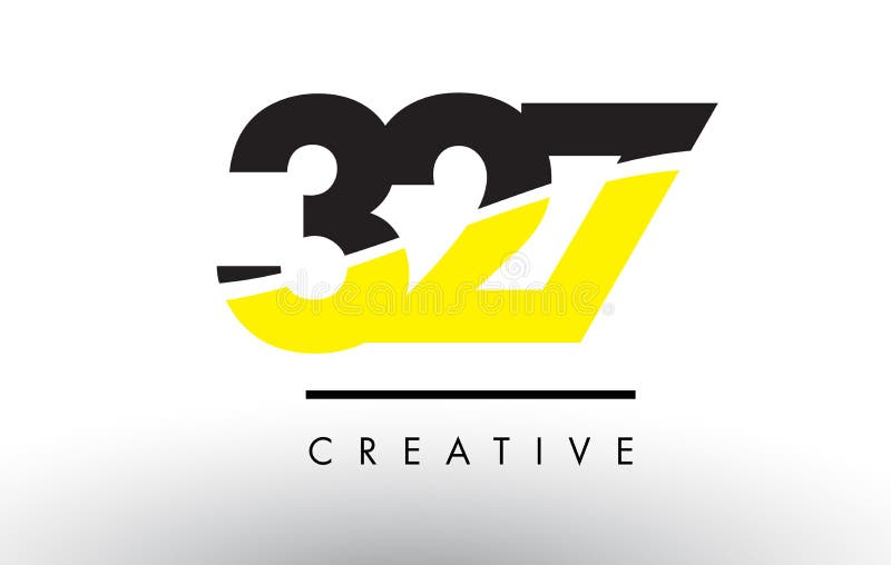 327 Black and Yellow Number Logo Design. Stock Vector - Illustration of ...