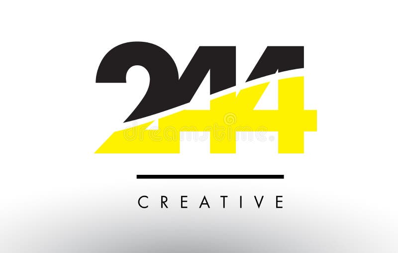 244 Black and Yellow Number Logo Design. Stock Vector - Illustration of ...