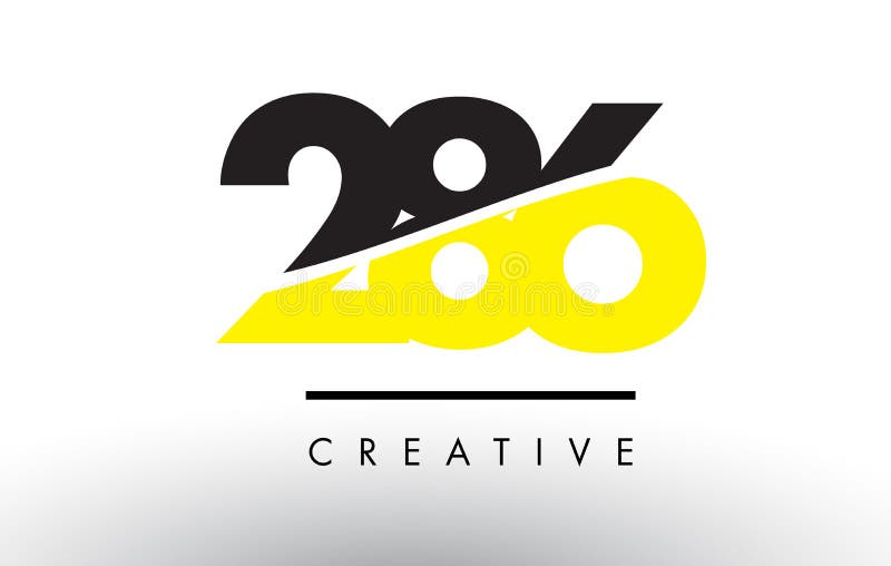 286 Black and Yellow Number Logo Design. Stock Vector - Illustration of ...