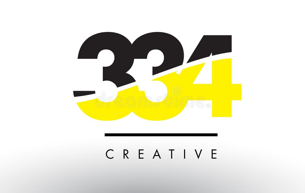 334 Black and Yellow Number Logo Design. Stock Vector - Illustration of ...