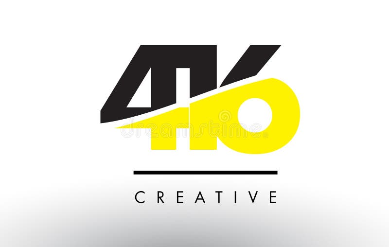 416 Black and Yellow Number Logo Design. Stock Vector - Illustration of ...