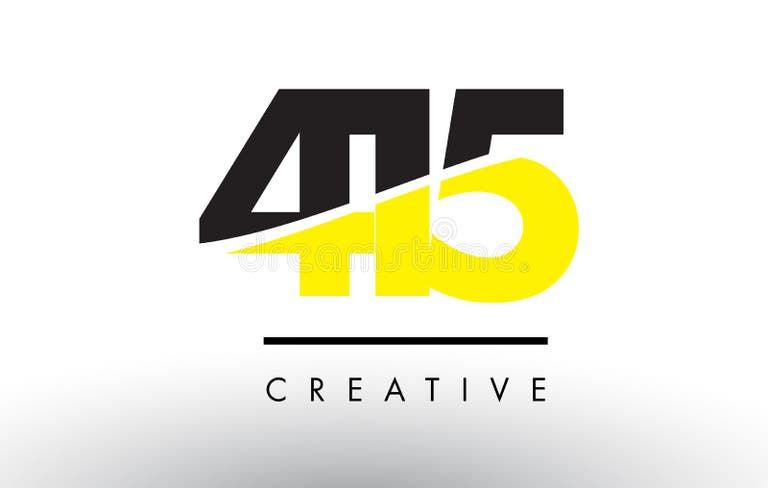 415 Black and Yellow Number Logo Design. Stock Vector - Illustration of ...