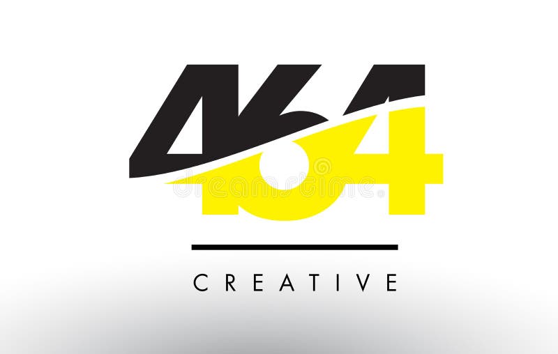 464 Black and Yellow Number Logo Design. Stock Vector - Illustration of ...