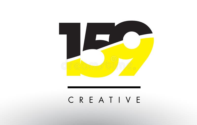 159 Black and Yellow Number Logo Design. Stock Vector - Illustration of ...