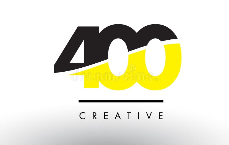 400 Black and Yellow Number Logo Design. Stock Vector - Illustration of ...