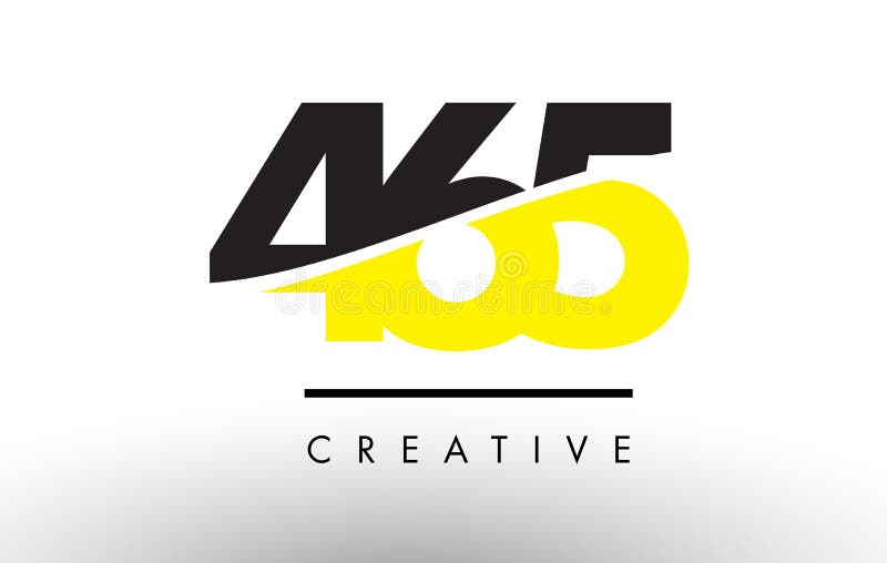 465 Black and Yellow Number Logo Design. Stock Vector - Illustration of ...