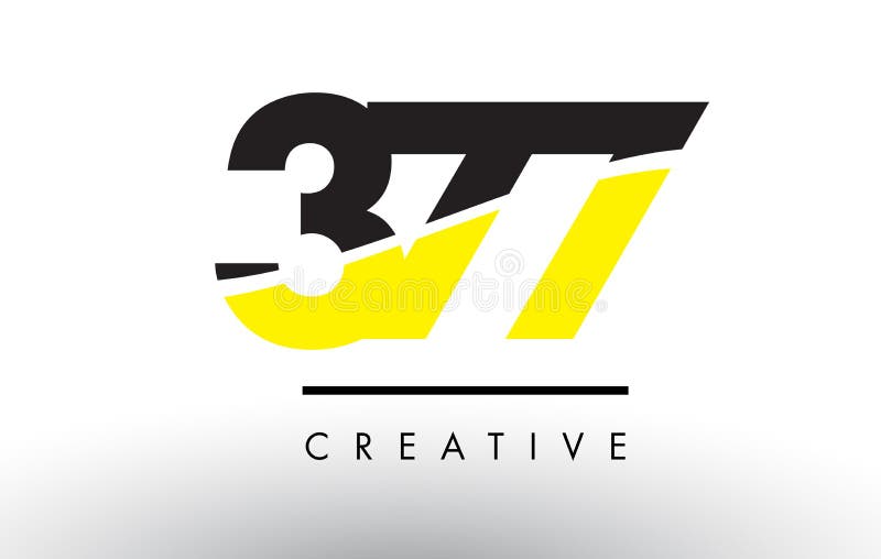 377 Black and Yellow Number Logo Design. Stock Vector - Illustration of ...